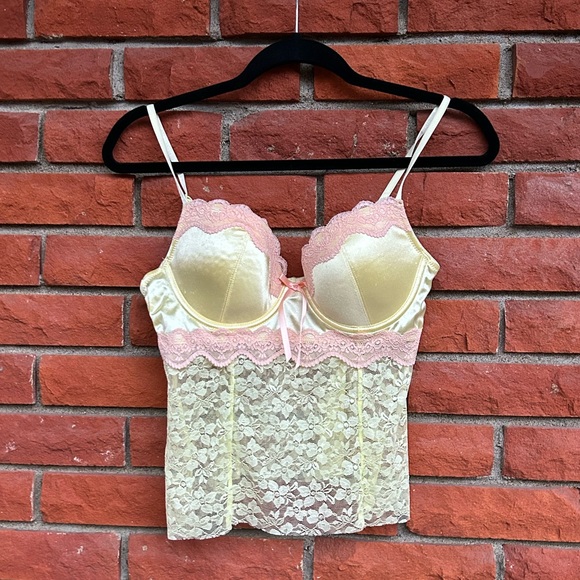 La Vie En Rose | Tops | Y2k Coquette Pastel Lace Bustier | Poshmark